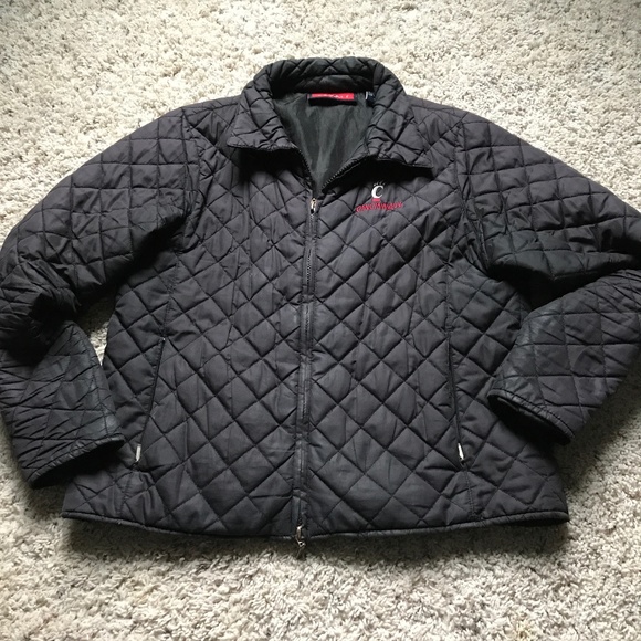 Jackets & Coats | University Of Cincinnati Quilted Jacket Black With Uc ...